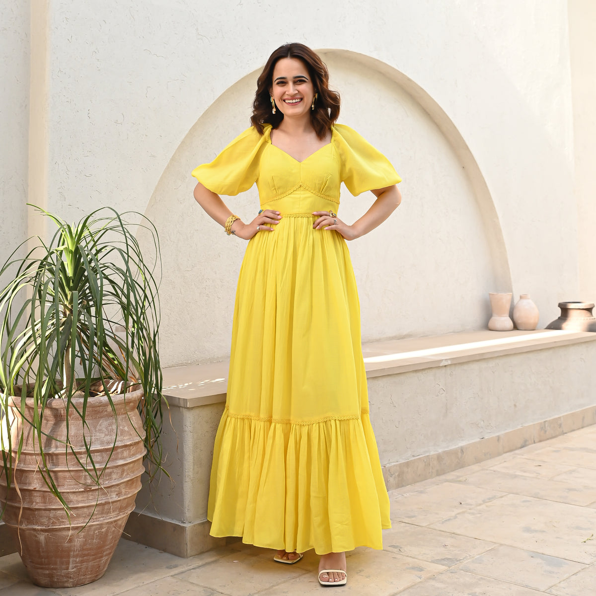 Tuscan Lacy Long Dress – Ordinaree