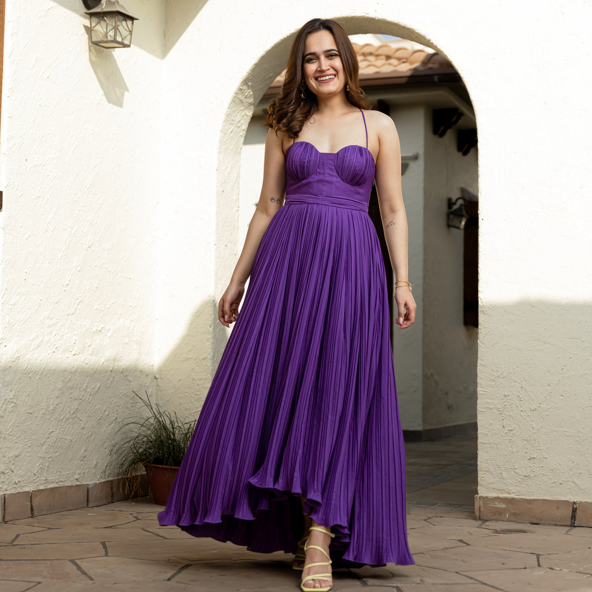 Buy Ordinaree Tyrian Purple Designer Long Dress For Women Online